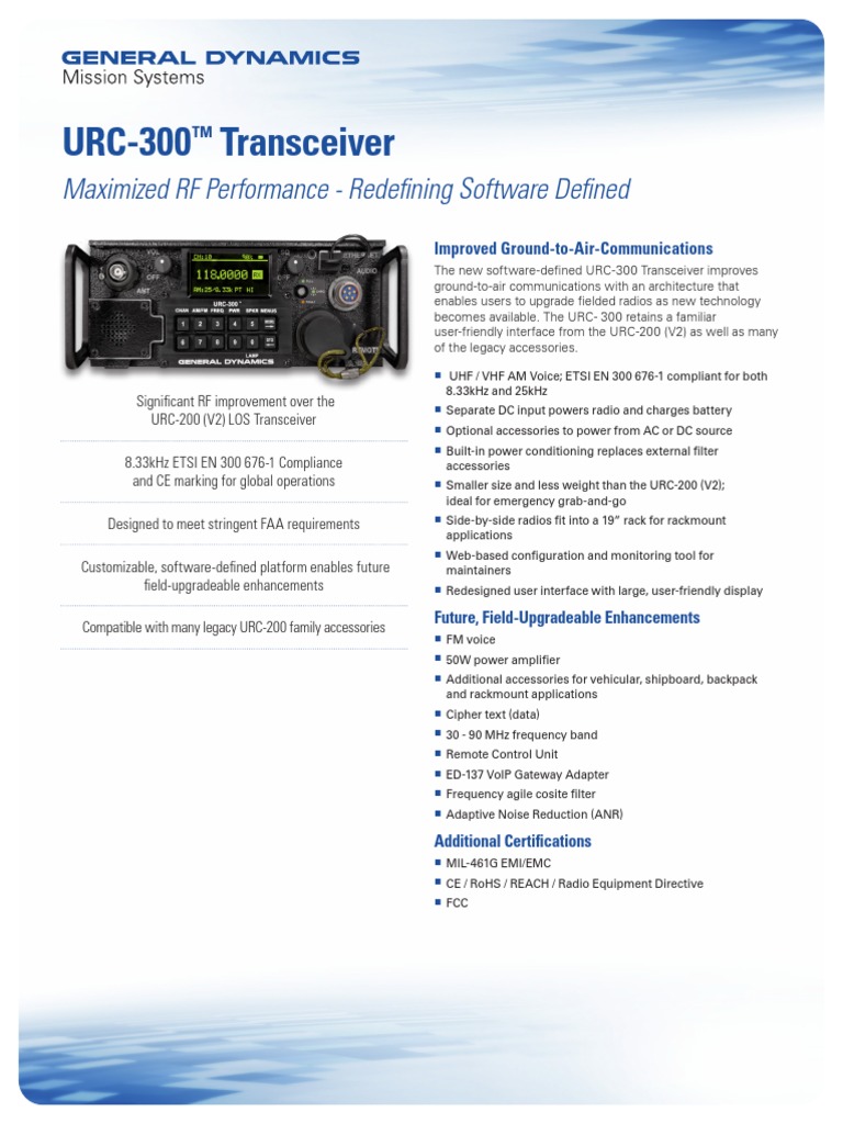 URC-300 CombinedHandout | PDF | Very High Frequency | Battery Charger