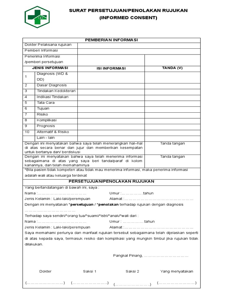Informed Consent Rujukan | PDF