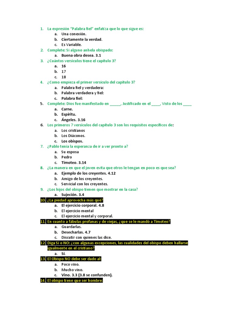 1 Timoteo 3-4 | PDF | Pablo el apóstol