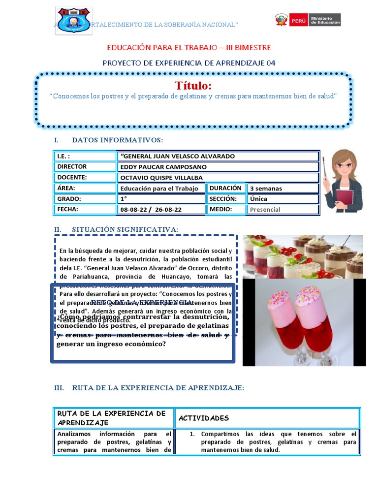 Ept III Bimestre Occoro | PDF | Iniciativa empresarial | Aprendizaje