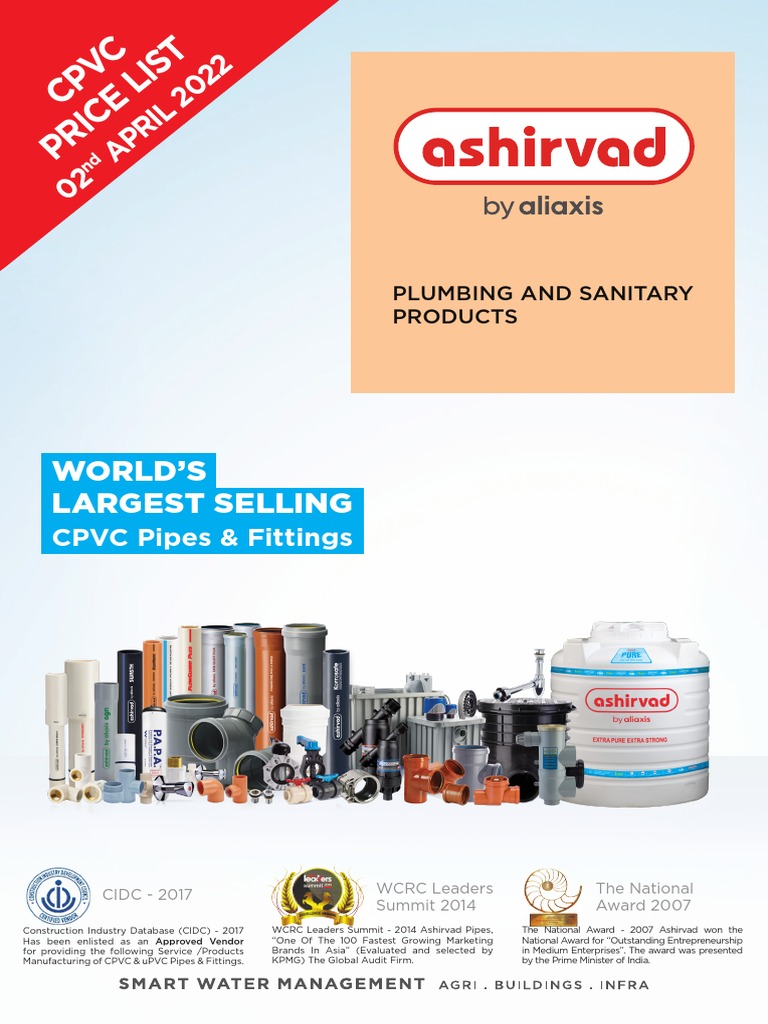 CPVC - Price List - 02nd April 2022 | PDF | Pipe (Fluid Conveyance ...