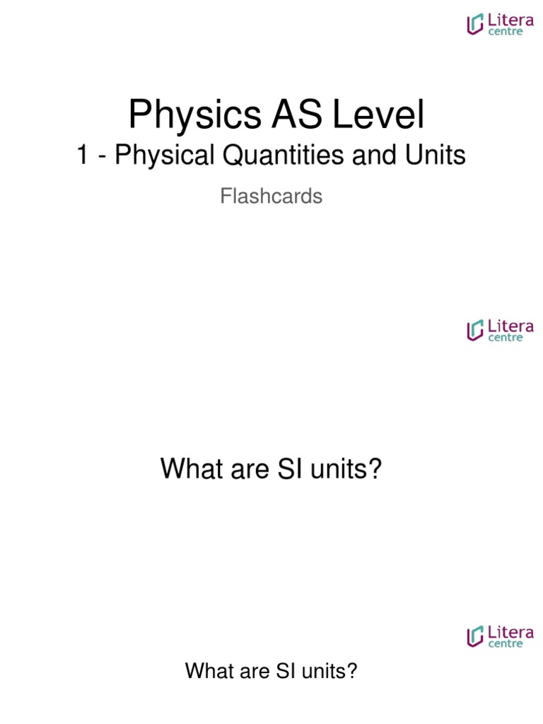 Flashcards - 1 Physical Quantities and Units - Physics AS-Level | Download Free PDF ...