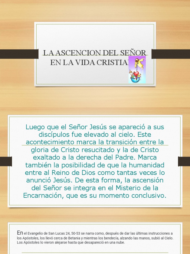La Ascencion Del Señor en La Vida Cristiana | PDF | Jesús | Ascension ...