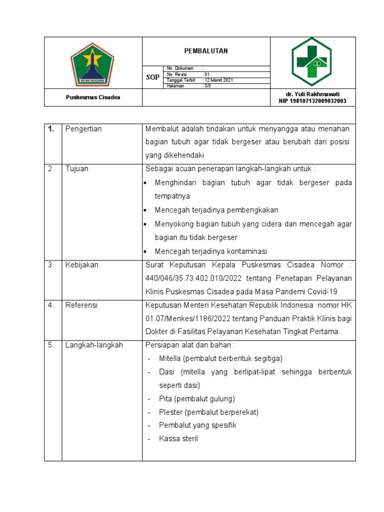 SOP Pembalutan CSD | PDF