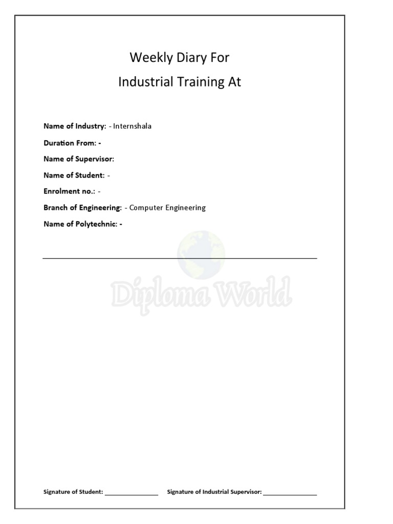 Weekly Diary For Industrial Training Co5i | PDF | Html Element | Php