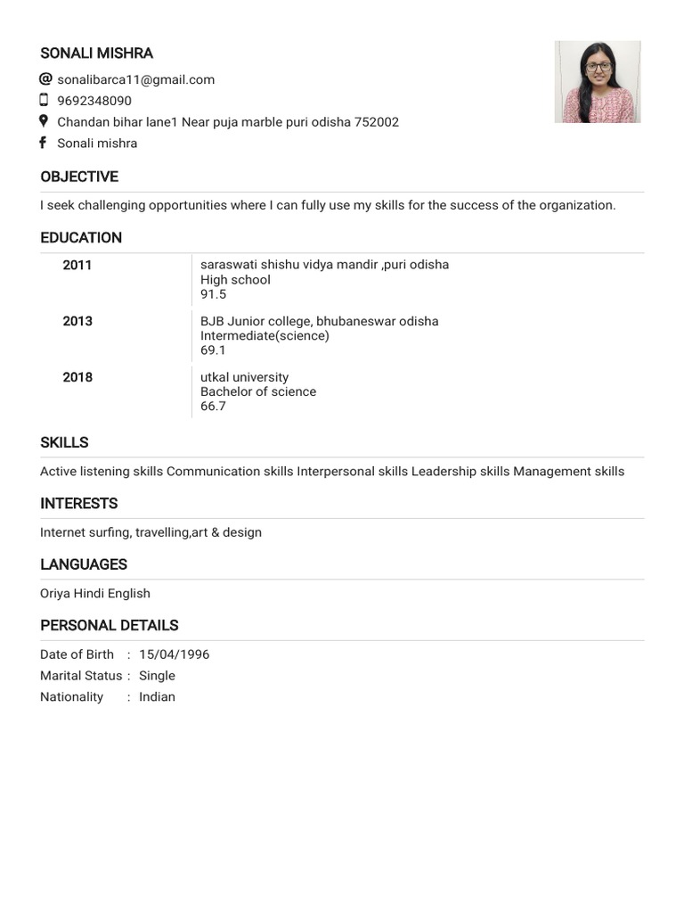 SONALI Esume 3 | PDF | Career & Growth