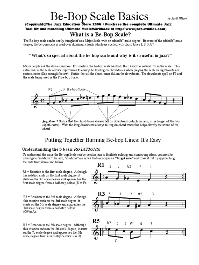 Bebop Scale Basics | Jazz | Chord (Music)