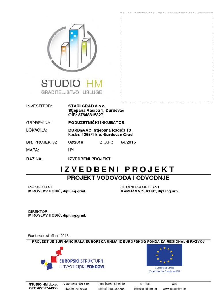 Projekt Vodovoda I Odvodnje | PDF