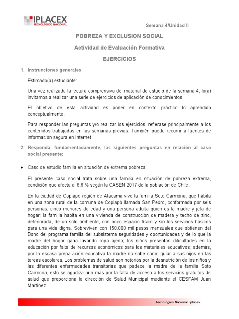 Ej 4 | PDF | Pobreza | Pobreza e indigencia