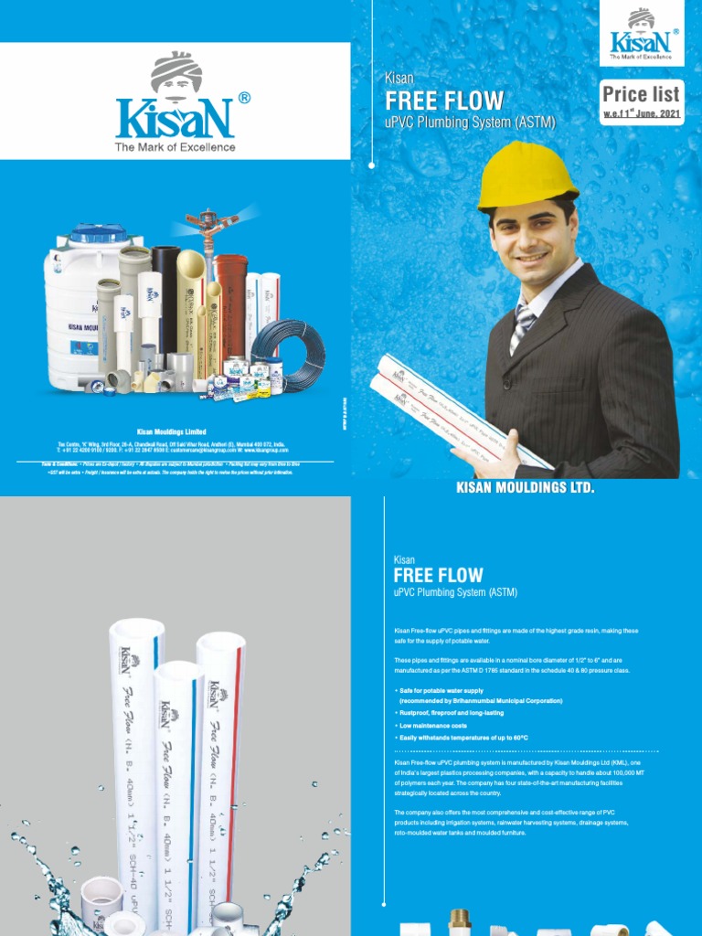 Kisan uPVC Plumbing Price List 2021 | PDF | Pipe (Fluid Conveyance ...