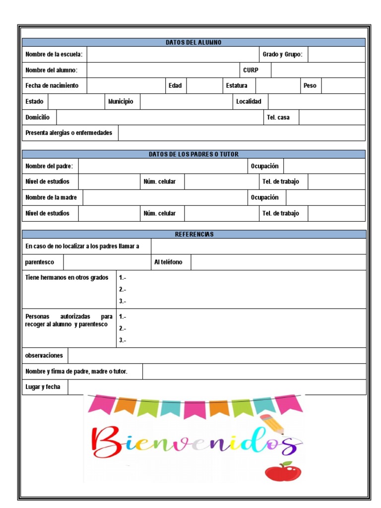 Hoja de Datos Del Alumno | PDF