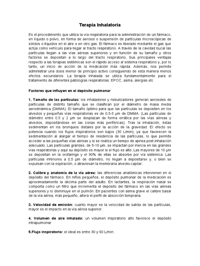 Guía detallada sobre la terapia inhalatoria: factores que influyen en ...