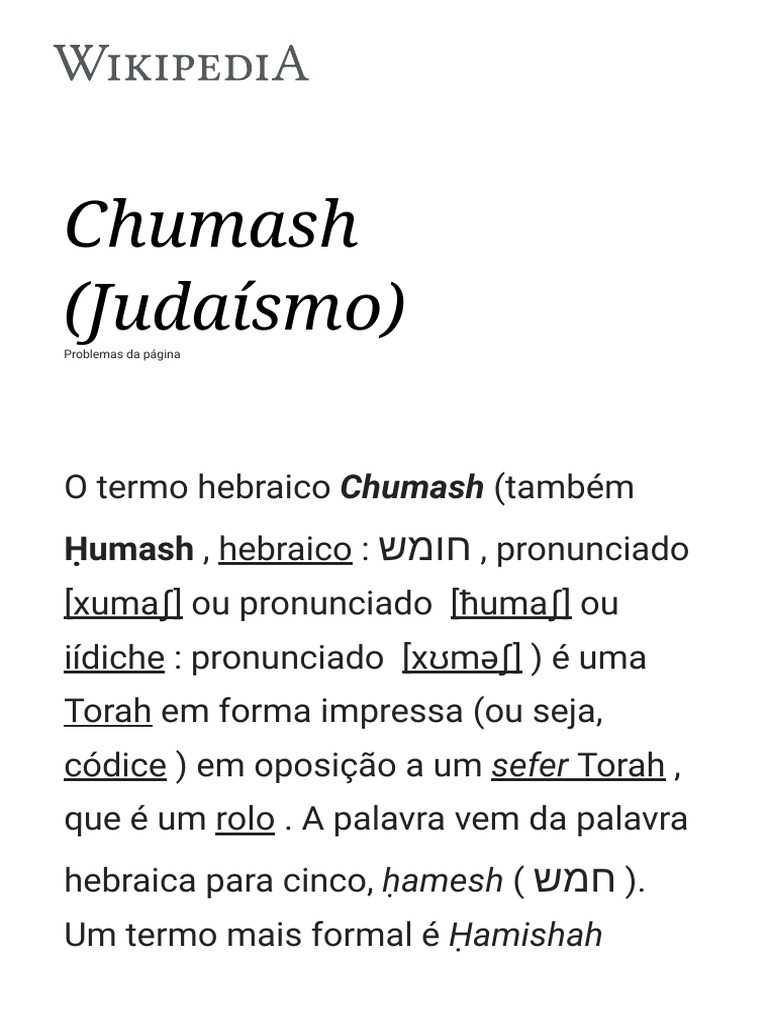 Chumash (Judaísmo) | PDF | Torá | Textos religiosos