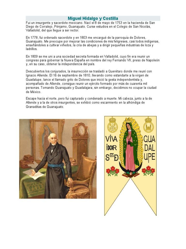 Biografía de Miguel Hidalgo y Costilla | PDF | Historia