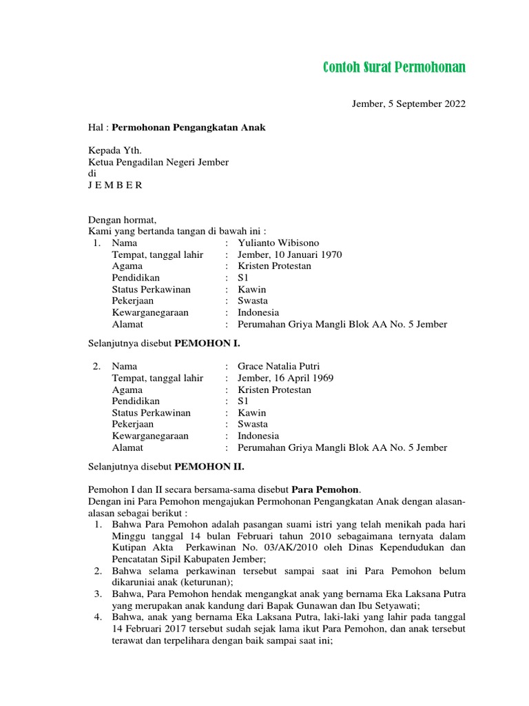 Contoh Permohonan | PDF