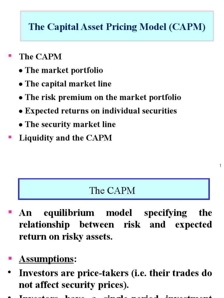 Capm | PDF | Capital Asset Pricing Model | Market Liquidity