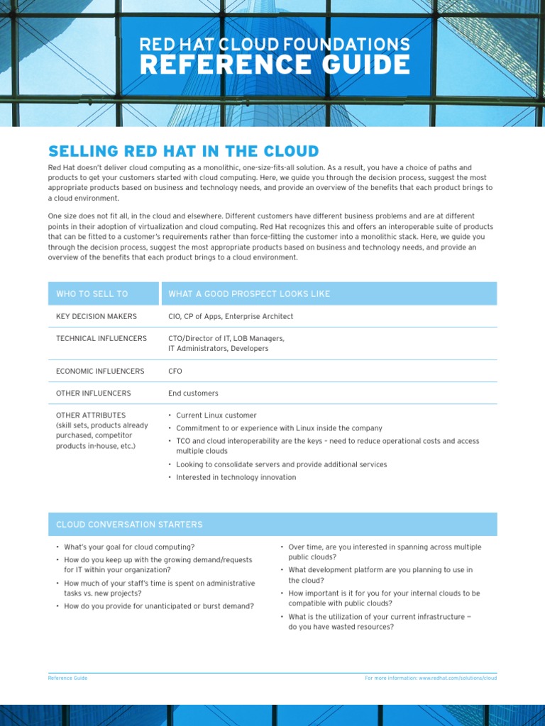 Red Hat Cloud Foundations Reference Guide | PDF | Red Hat | Cloud Computing