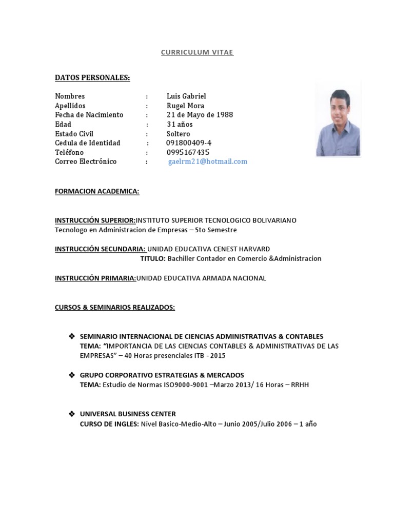 Hv. Luis Gabriel Rugel Mora | PDF | Contabilidad | Industrias de servicio