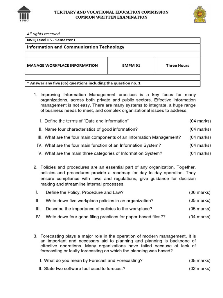 Information Management Exam Guide | PDF | Data Analysis | Quantitative ...