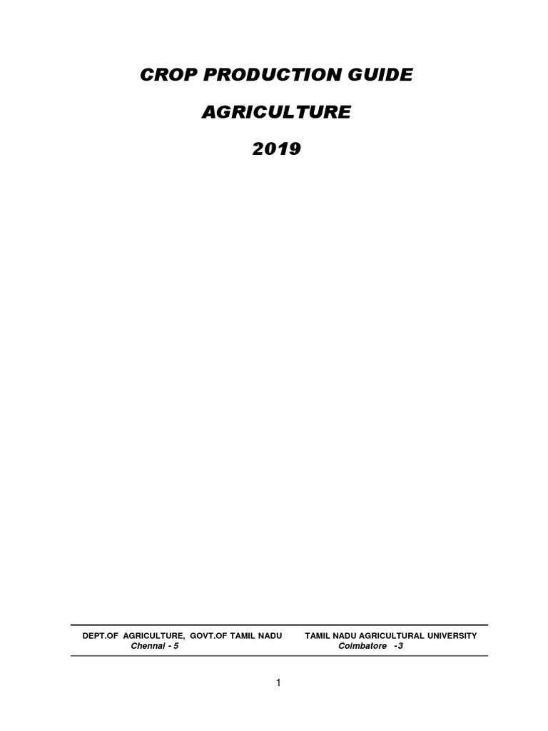 Crop Production Guide (Agriculture 2019) | PDF | Rice | Agriculture