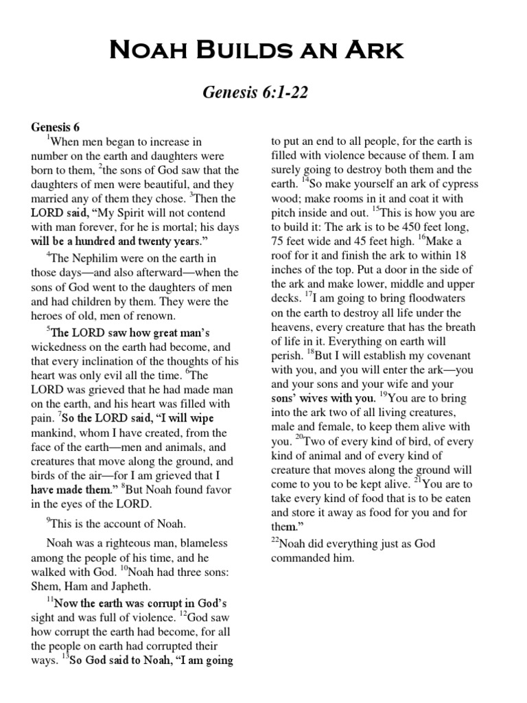Lesson 5 Noah Builds An Ark | PDF | Noah | Noah's Ark