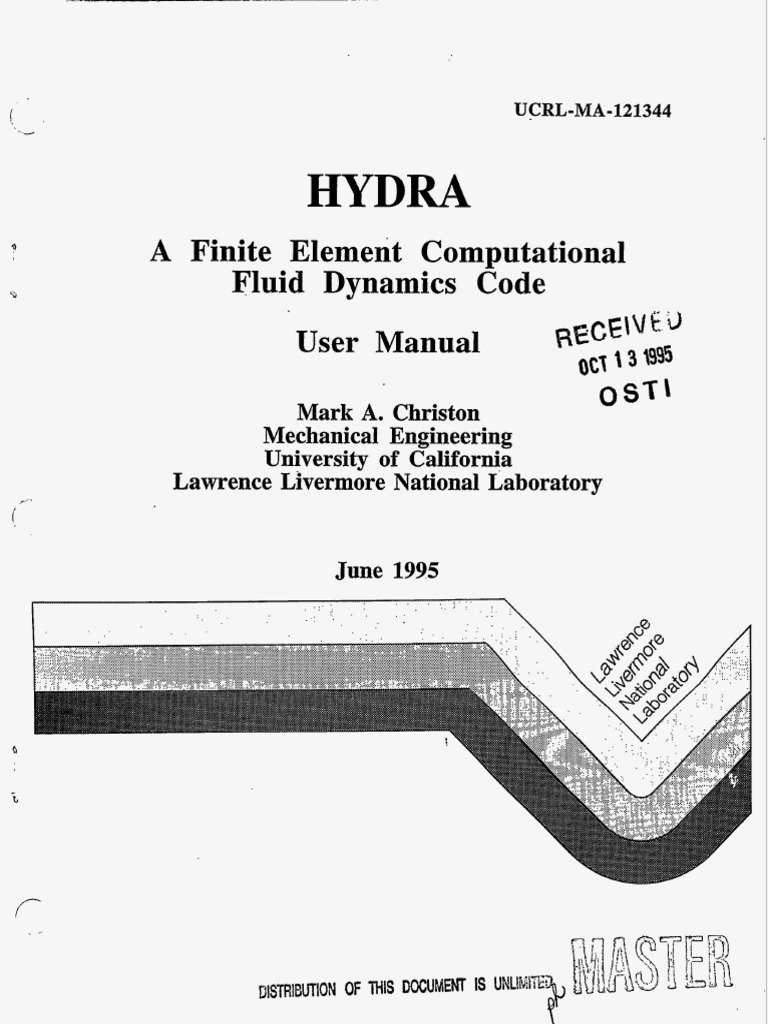 User Manual for HYDRA: A Finite Element Computational Fluid Dynamics ...