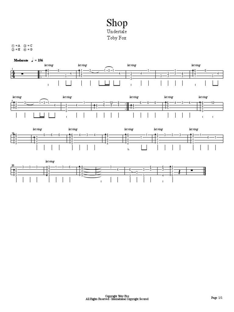 Shop - Undertale - Ukelele | PDF