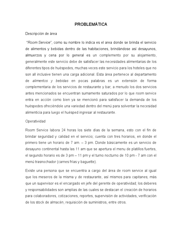 PROBLEMÁTICA | PDF | Hotel
