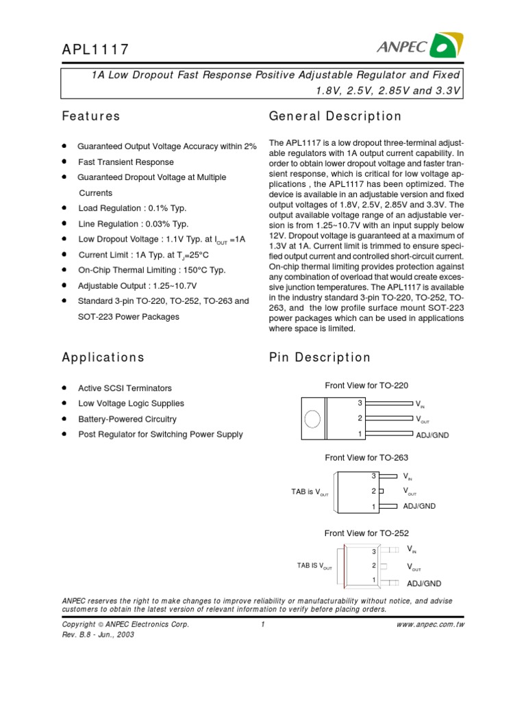 Datasheet 1117 | Capacitor | Electromagnetism