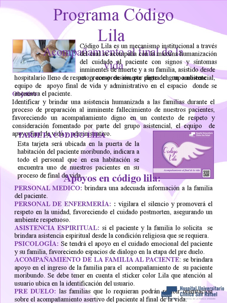 Folleto Codigo Lila | PDF | Dolor | Enfermería