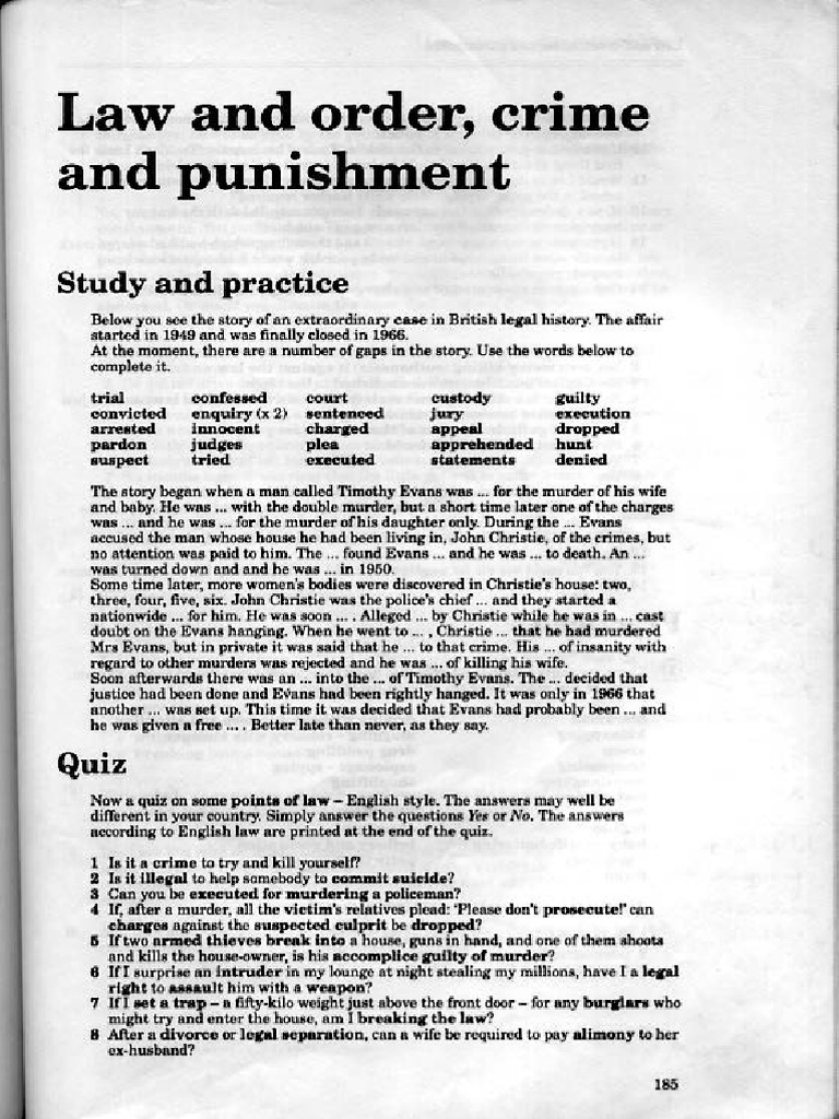 British Legal History: Timothy Evans Case | PDF | Ethical Principles ...