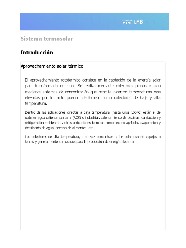 Sistema Termosolar | PDF | Energía solar | Agua