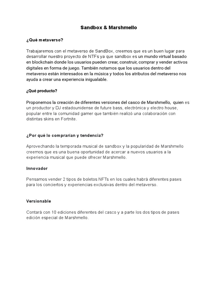 Sandbox & Marshmallow | PDF
