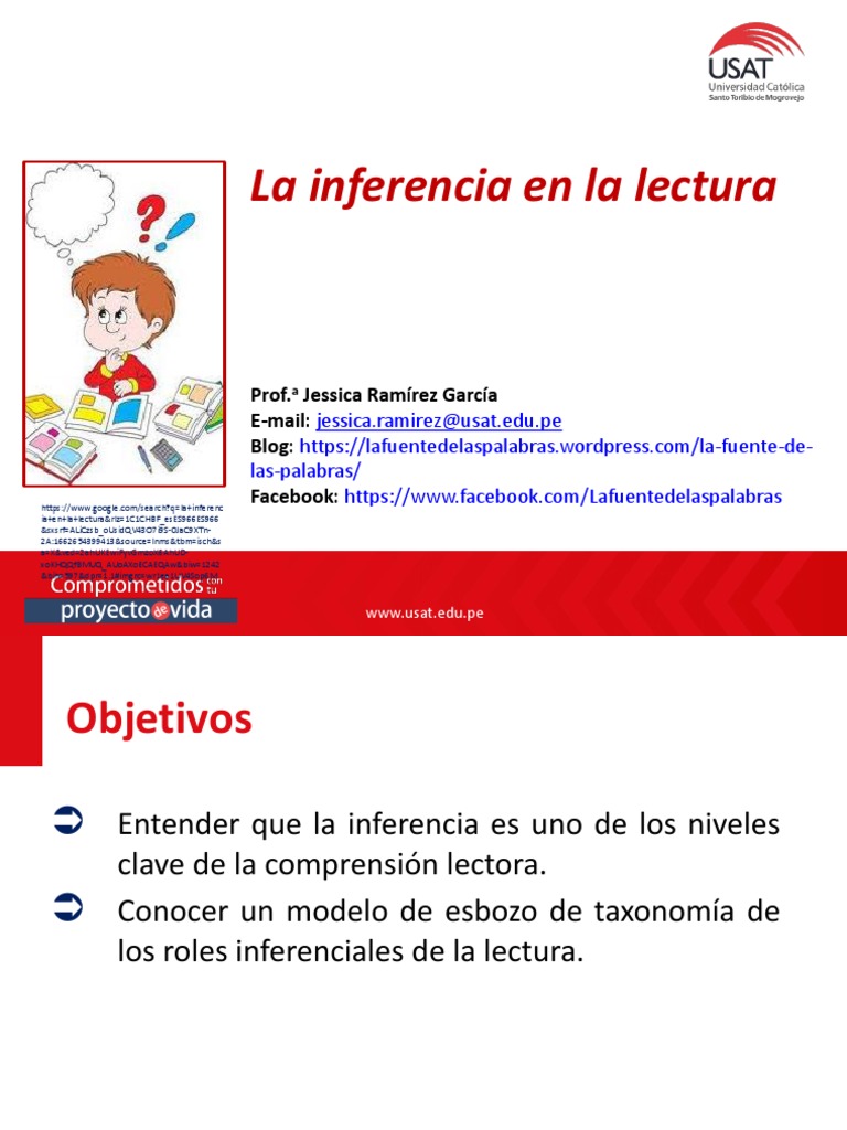 La Inferencia en La Lectura - 2022 - USAT Semana 4 | PDF | Inferencia ...