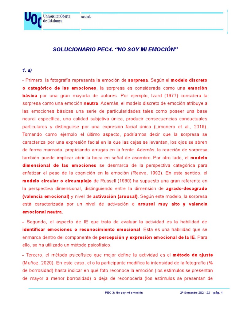 Emociones y Percepción en Psicología | PDF | Las emociones | Ansiedad