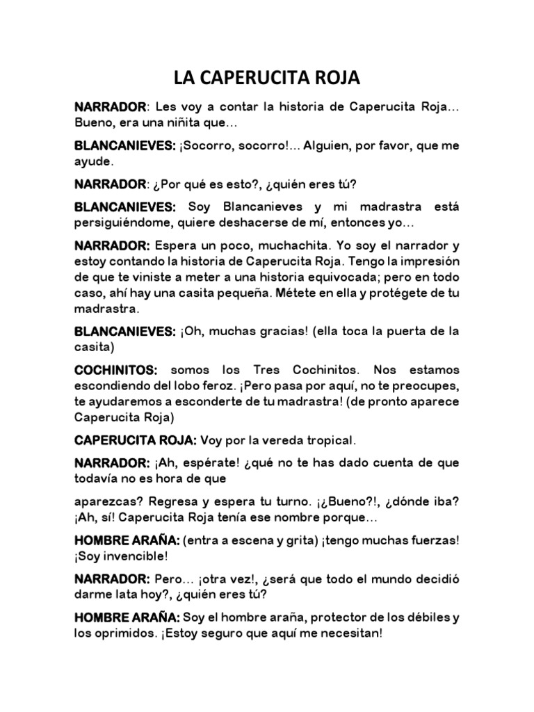 Obra Caperucita Roja | PDF | Caperucita Roja