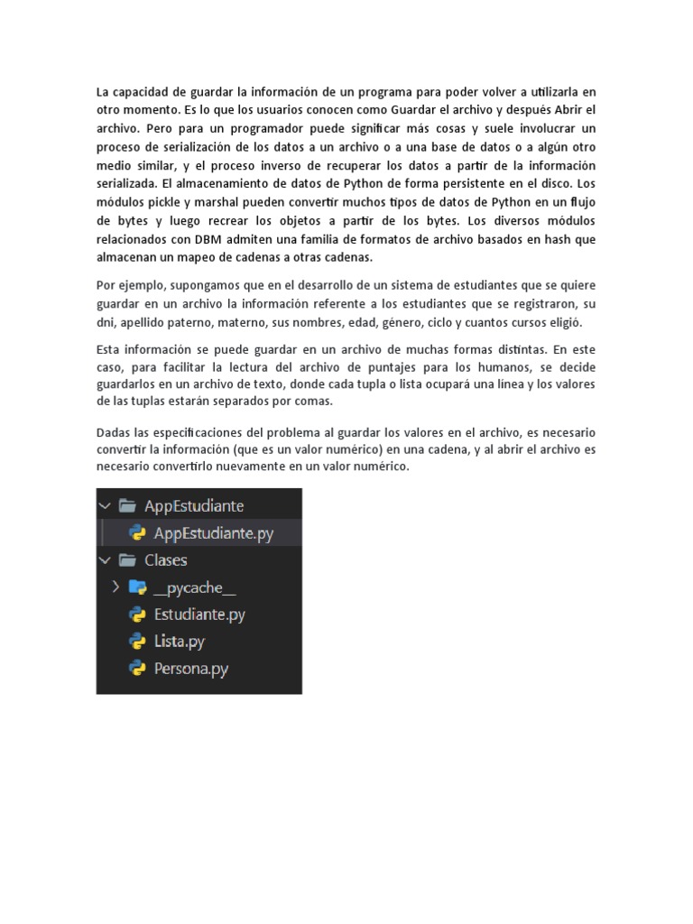 Python Clase Persistent E Pdf Archivo De Computadora Python Lenguaje De Programación
