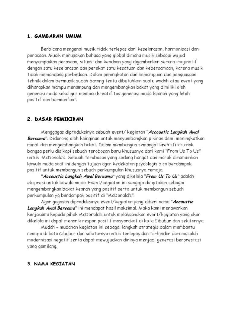 Contoh Proposal Band | PDF