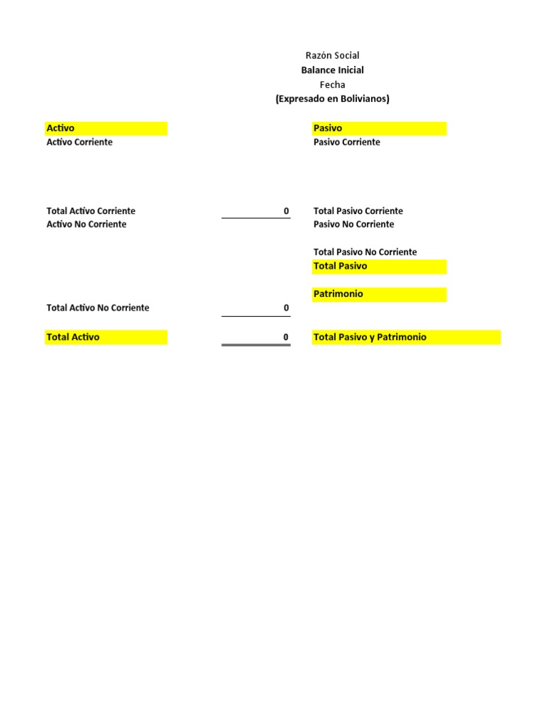 Formato Balance Inicial LibroDiario | PDF