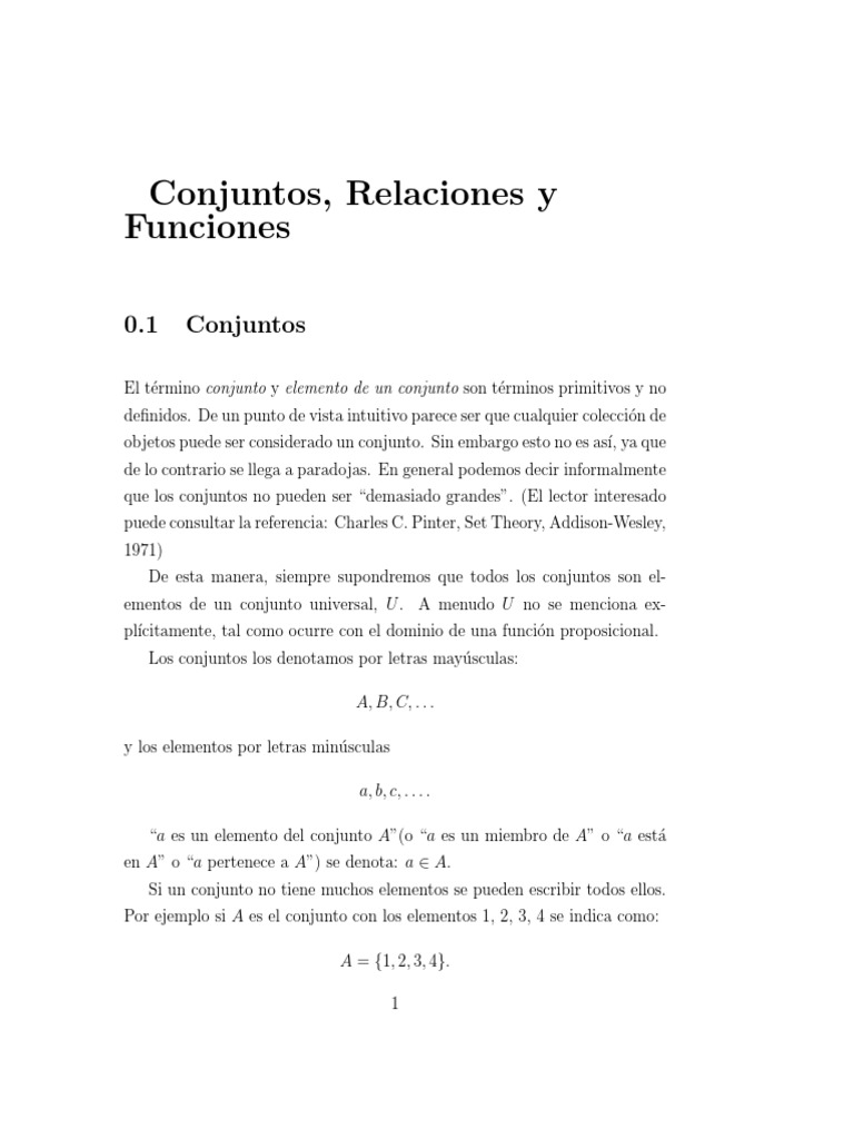 Conjuntos Relaciones y Funciones | PDF | Función (Matemáticas) | Conjunto (Matemáticas)