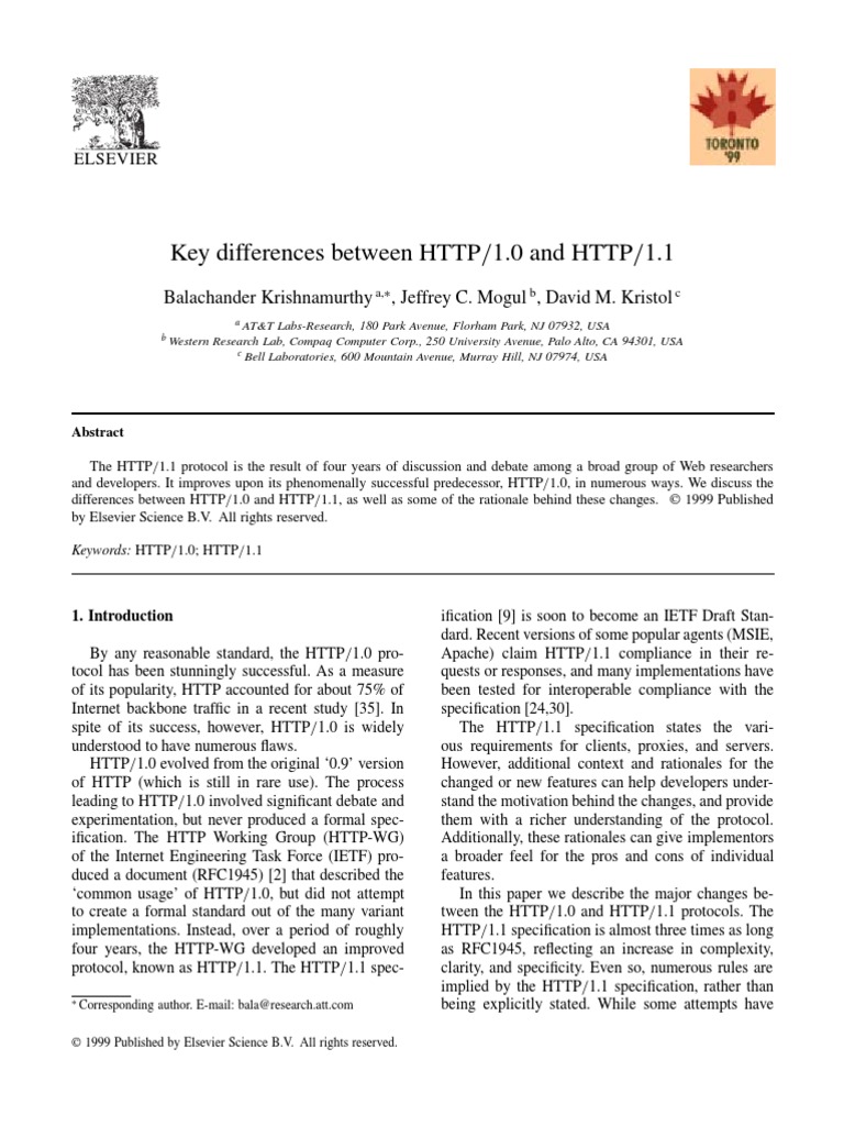 Key Differences Between HTTP | PDF | Http Cookie | Hypertext Transfer Protocol