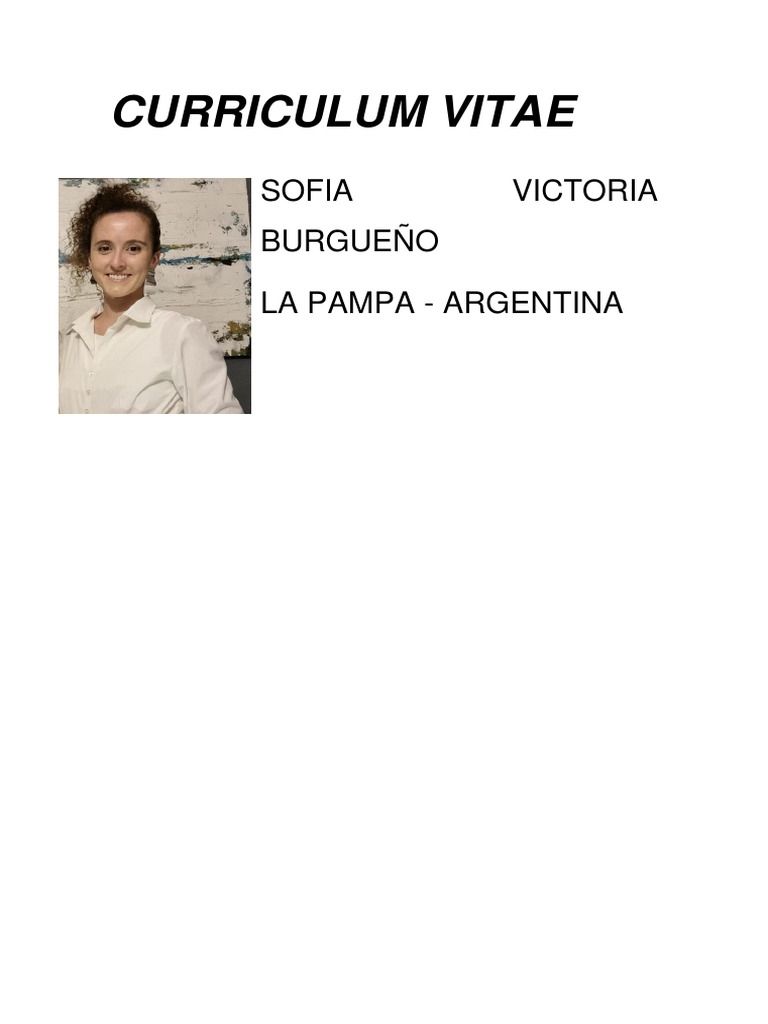 CV Sofia Burgueño | PDF | Educación primaria | Universidad