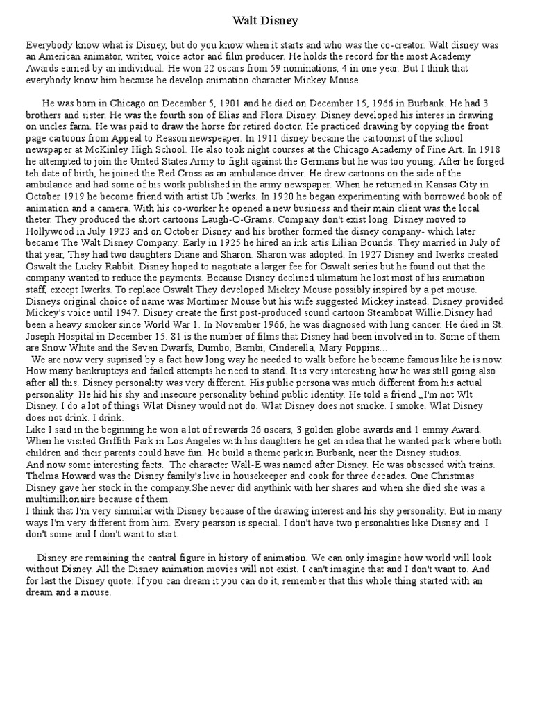 The Inspiring Journey of Walt Disney: From Cartoonist to Animation ...