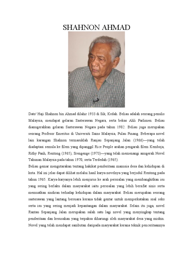 Shahnon Ahmad | PDF