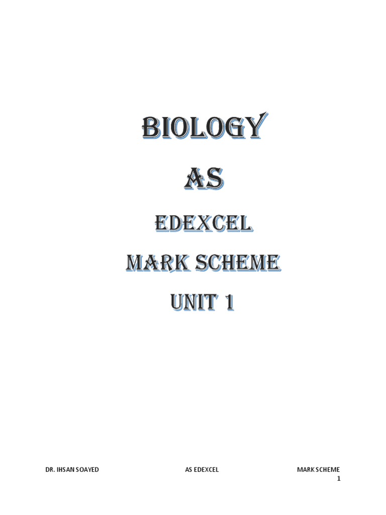 As Edexcel Markscheme Unit 1 | PDF | Cell Biology | Nutrients