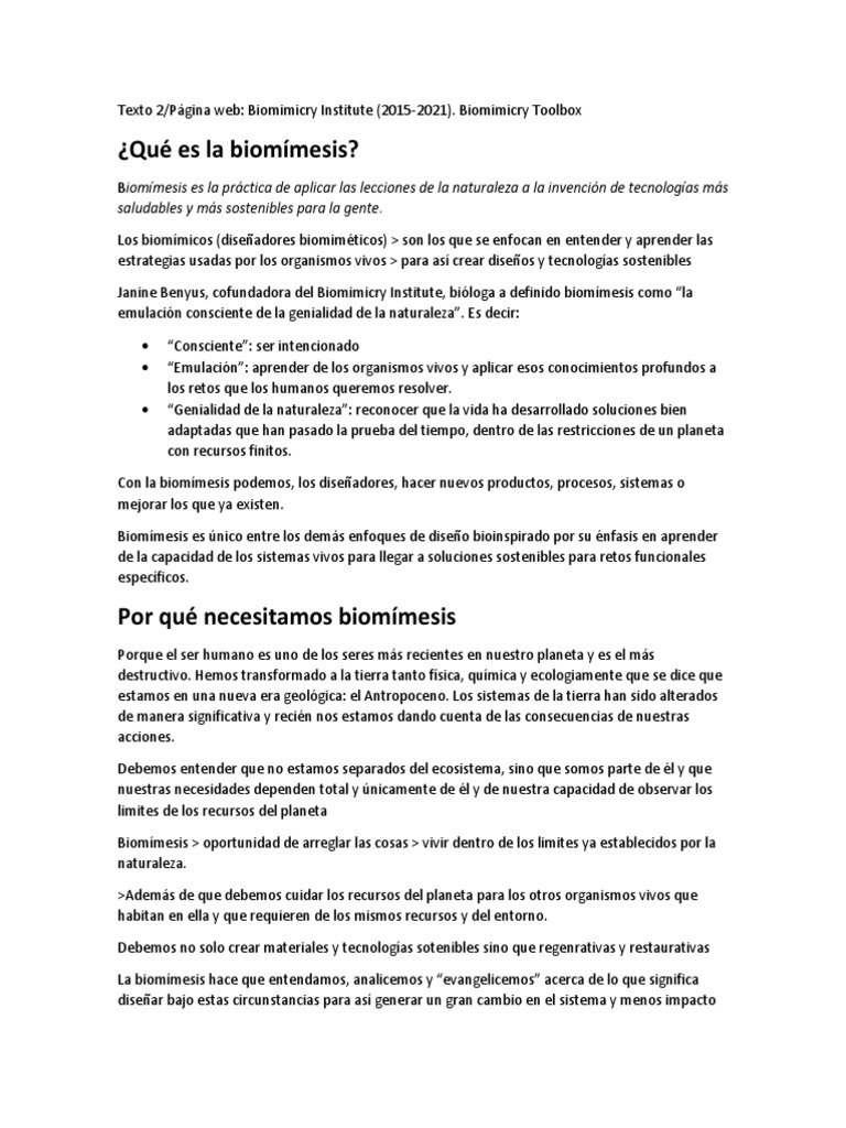 qué es la Biomímesis | PDF | Naturaleza | Entorno natural