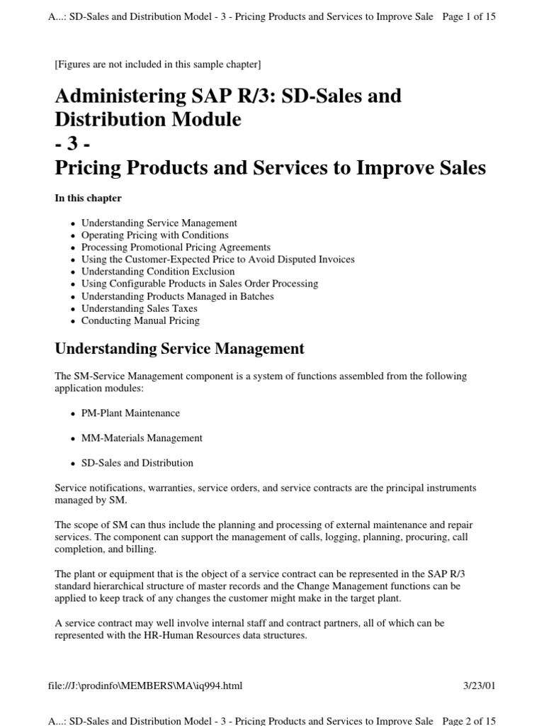 Administering SAP R/3: SD-Sales and Distribution Module - 3 - Pricing ...