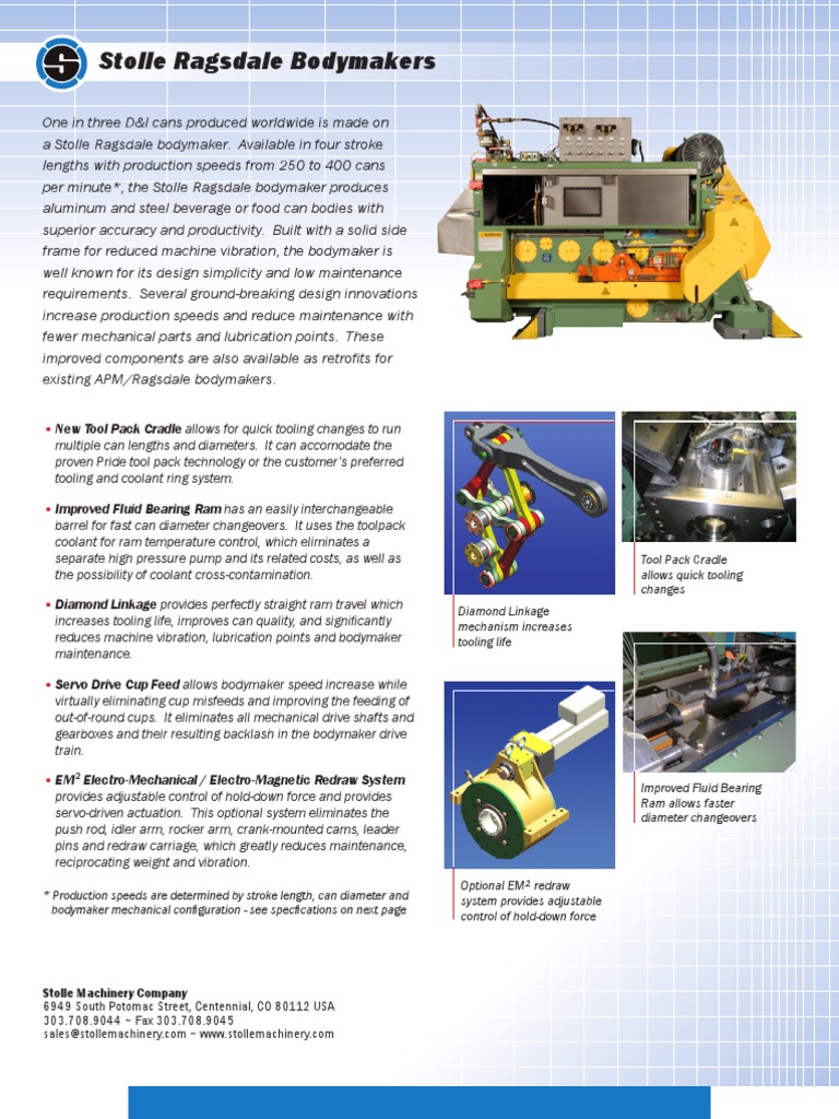 Stolle Ragsdale Bodymaker Speeds Up To 400 Cans/Min | PDF | Bearing ...