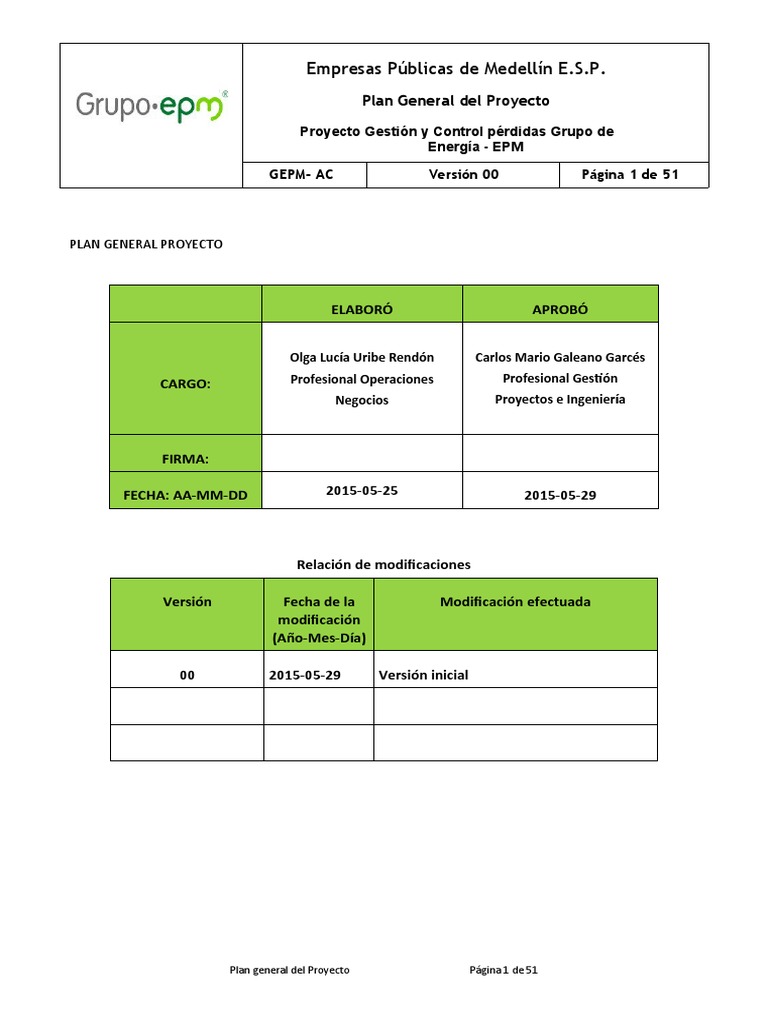 Plan General Del Proyecto Uv Pdf Calidad Comercial Software