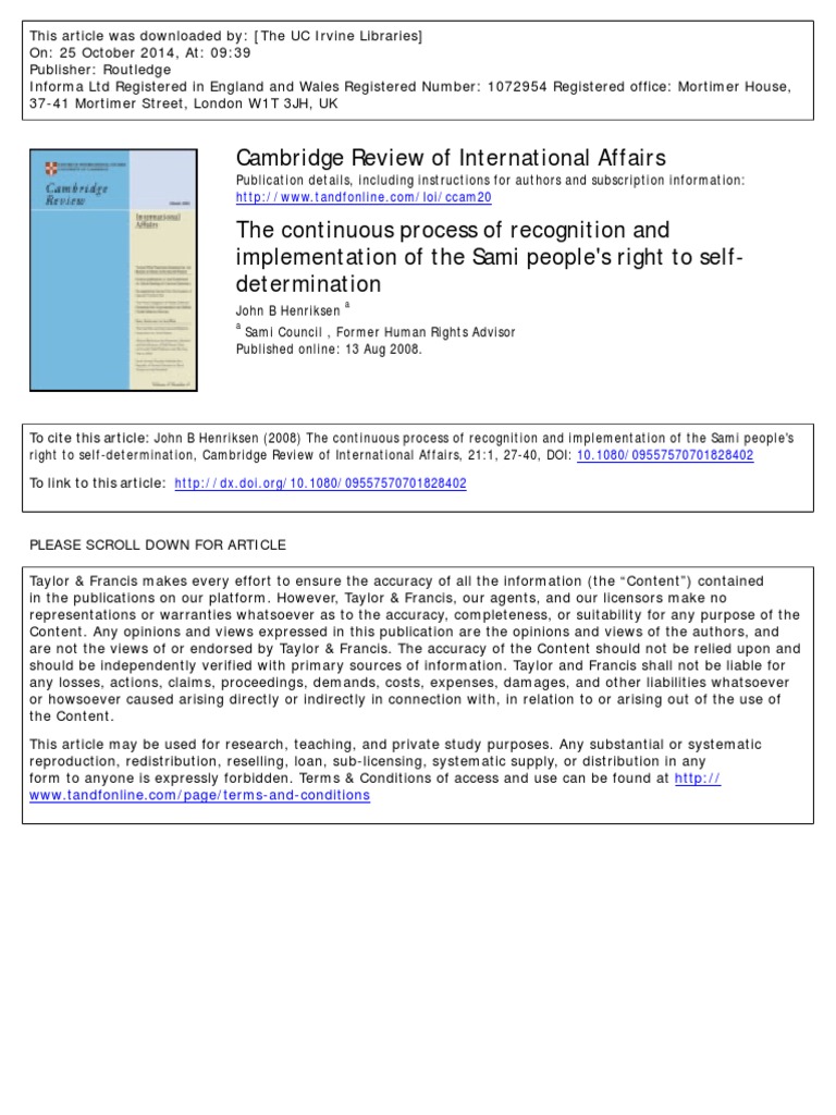 Henriksen, John B. - The Continuous Process of Recognition and Implementation of The Sami People ...